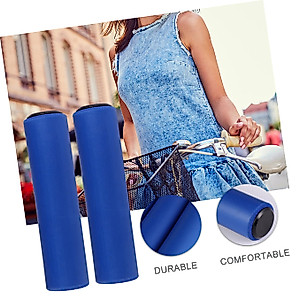 NOLITOY 2 Pairs Shockproof Handlebar Grips Non-Slip Bike Handlebar Covers Durable Handle Cover Bike Supplies Light Tricycle Grips Silicone Cycling Chain Shock Absorbing Sleeve Socket