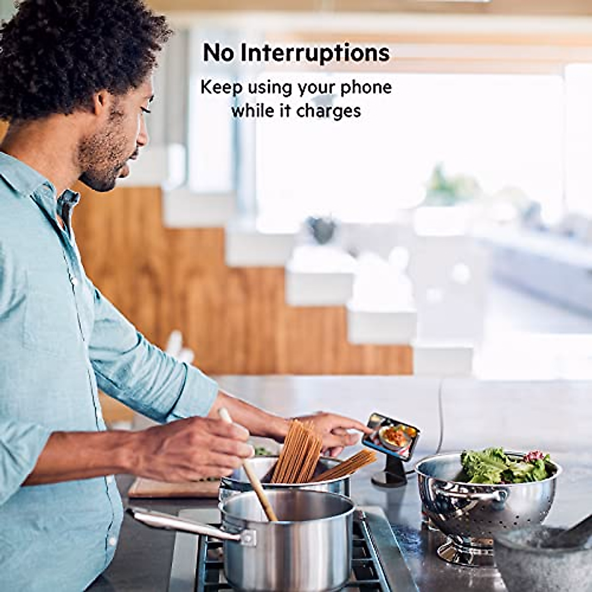 Belkin Magnetic Wireless Charger Stand - MagSafe Charger Compatible - Magnetic iPhone Charger - Wireless Charger - Works w/ Apple iPhone 14, iPhone 13 & iPhone 12 - Power Supply Not Included - Black