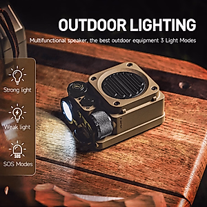 Muzen Portable Bluetooth Speaker, Wild Mini Rugged Travel Outdoor Speaker, Wireless Waterproof IPX5 with Flashlight, Stereo Sound, Metal Wild Look, for Adventure, Camping, Hiking
