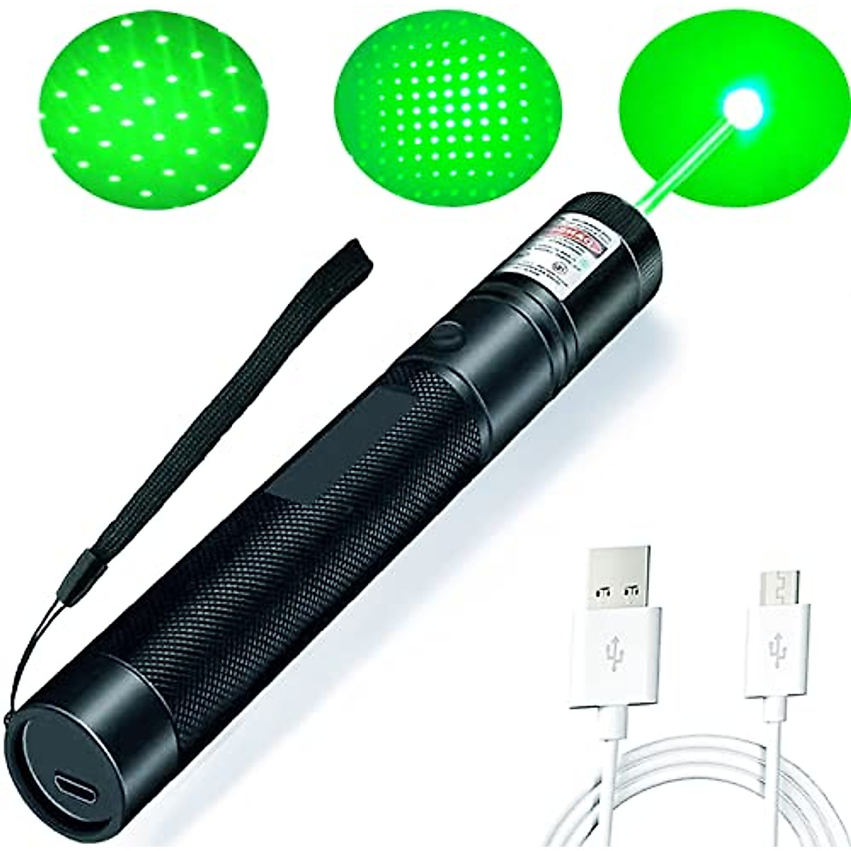 Green Laser Pointer, Long Range Green High Power USB Rechargeable Laser Pointer Pen for presentations Astronomy Hunting