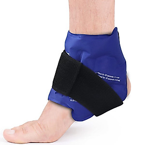 NEWGO Ankle Ice Pack Wrap for Swelling, Ice Pack for Ankle Injuires Reusable Ankle Cold Pack Wrap Hot Cold Therapy Ankle Ice Wrap for Sprained Ankles, Achilles Tendonitis - Blue