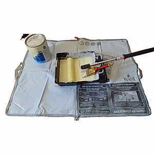 Kovrd 2-in-1 Reusable Paint Tray Storage Bag and 39” x 29” Drop Cloth, Keep Brushes Rollers and Paint Wet for Days, Fits 5-gal Bucket, Contractor Quality for Professional Interior and Exterior Jobs