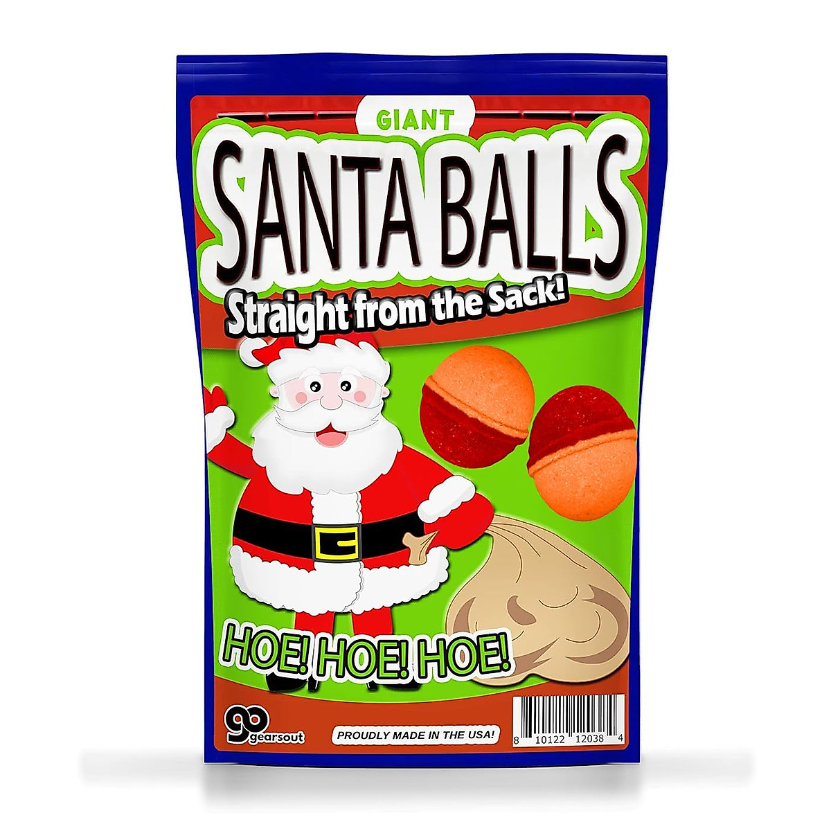 Giant Santa Balls Bath Bombs - Merry Christmas Bath Gifts for Friends - Black Cherry Scent Funny Santa Hat Holiday Humor Stocking Stuffer for Grownups - Adult Spa Gifts