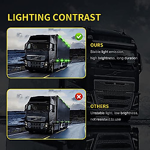 Led Truck Side Marker Light Surface Mount, 10PCS Green Sealed Trailer Led Side Marker Clearance Lights 12-24V Side Marker Indicator Lights IP68 Waterproof for Trailer Truck Boat Deck RV Camper