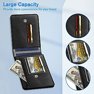 Fintie Travel Wallet, 2 Passport Holder Slot Cell Phone Purse Clear Adjustable Straps, Vegan Leather Small Crossbody Bags Shoulder Handbag for Women with Transparent Window Card Slots