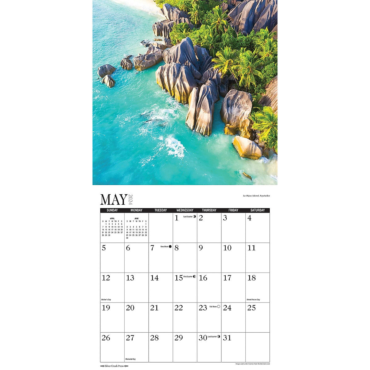 2024 Beaches Calendar - 12" x 12" Wall Calendar