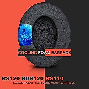RS120 Cooling Gel Earpads - Compatible with RS120 RS 110 HDR120 Headphones, Hybrid Cooling Gel Replacement Cushion (Hybrid Fabric)