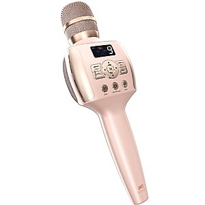 MEINIAO Karaoke Microphone with Digital Screen, Handheld Portable Bluetooth Microphone for Party, Karaoke, Music, & Recording All iOS Android Pc A2(Pink)