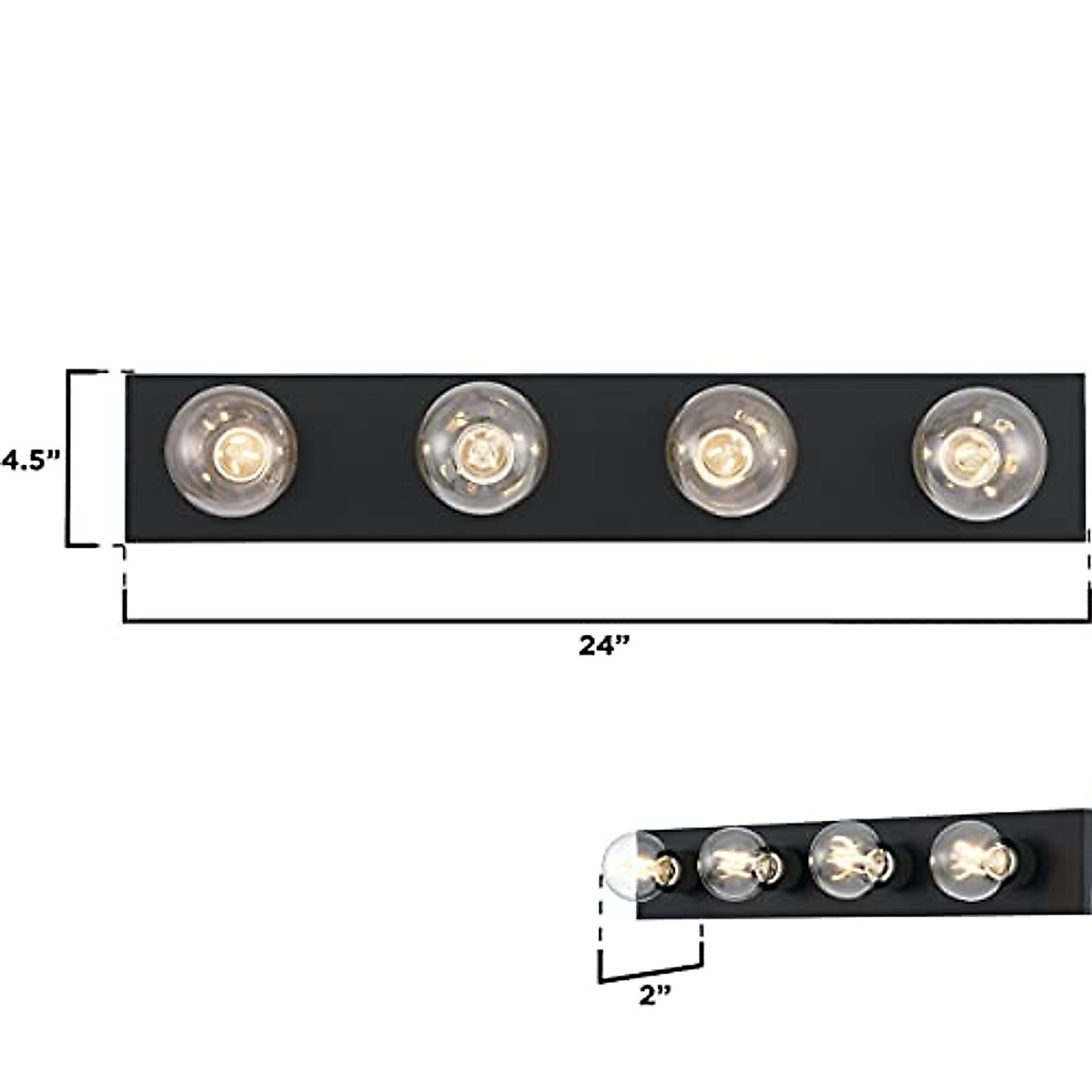 Westinghouse Lighting 6117600 Traditional Four-Light Indoor Vanity Light Fixture, Matte Black Finish