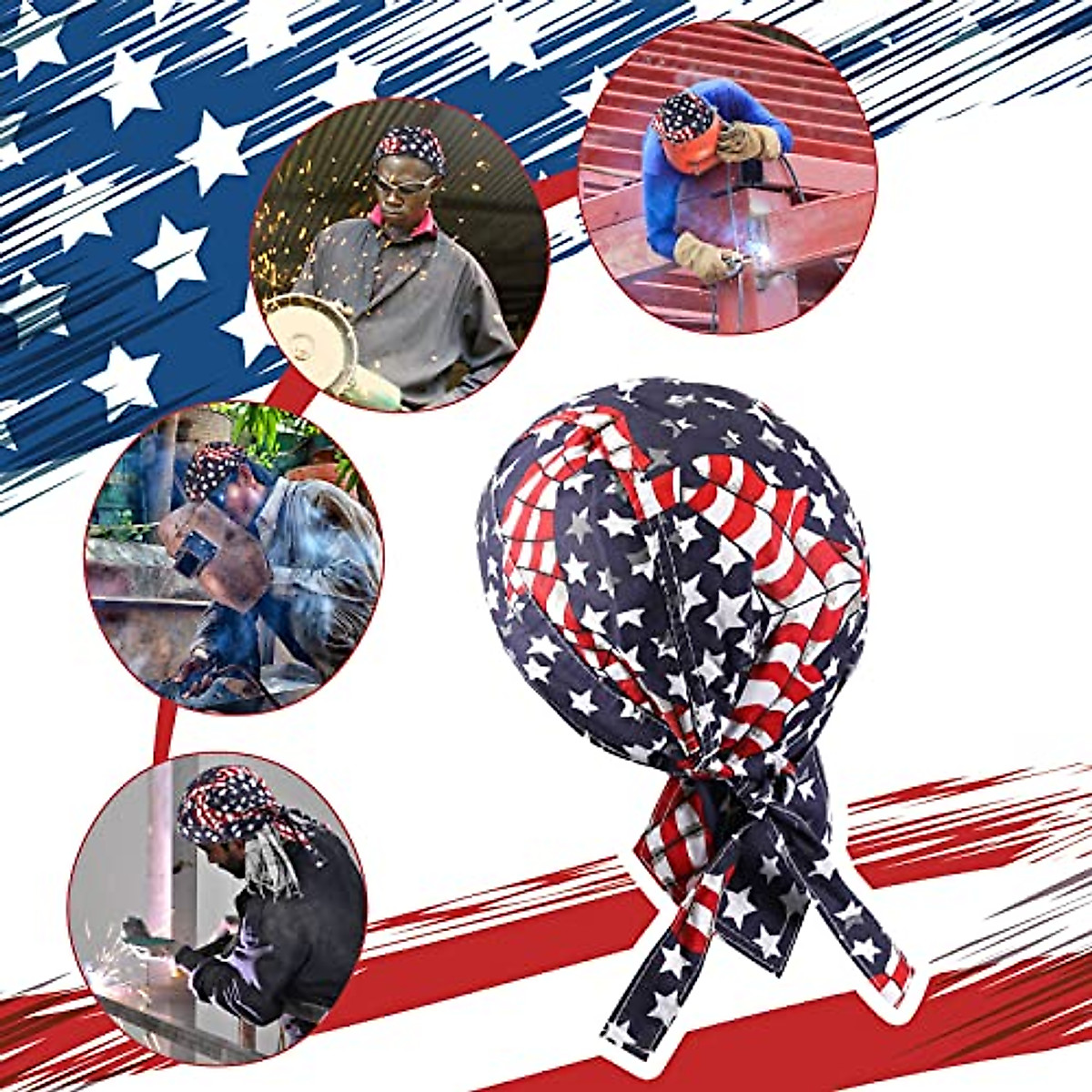 2 Pcs Electric Welding Cap Flame Resistant Cooling Welding Hat Liner Welding Bandana Doo Rag for Welder Electrician Gas Station Matched with Most Welding Helmet