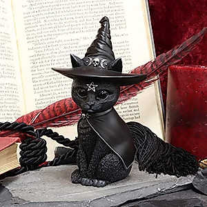 Nemesis Now Purrah Witches Hat Occult Cat Figurine, 13.5cm, Black