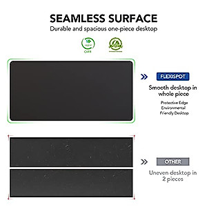 FLEXISPOT Electric Black Standing Desk Whole Piece 55 x 28 Inch Desktop Adjustable Height Desk Home Office Computer Workstation Sit Stand up Desk (White Frame + 55" Black Top, 2 Packages)