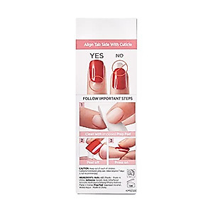 KISS imPRESS Press-On Nails Petite Length Glue On Nails Manicure Set, ‘Timeless Day’, 30 Chip-Proof, Smudge-Proof Fake Nails