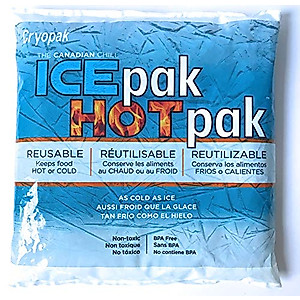 Cryopak Reusable Soft Ice Packs - Pack of 2 Large Size Ice Packs For Lunch Boxes, Coolers and More - Hot and Cold - GREAT VALUE