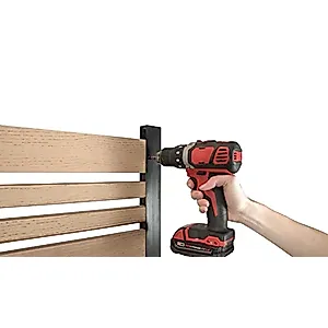 Enclo Privacy Screens EC18024 6ft H x 4ft W x 1ft L Florence WoodTek Vinyl Outdoor Freestanding Privacy Fence Screen Panel and Planter Box Kit (1 Screen), Cedar Color