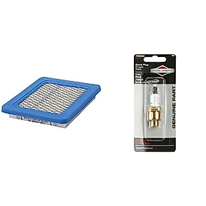 Briggs & Stratton 491588S Flat Air Filter Cartridge & 5062K Spark Plug Platinum