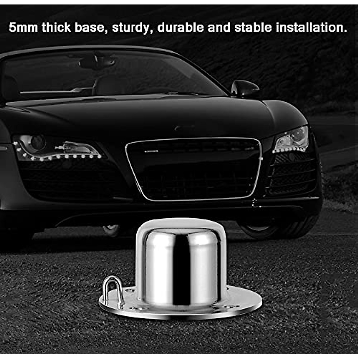 2pcs Private Car Parking Stainless Steel Security Posts,Private Car Parking Space Lock,Easy to Install to Protect Your Parking Space(650×76mm/25.5×3in)