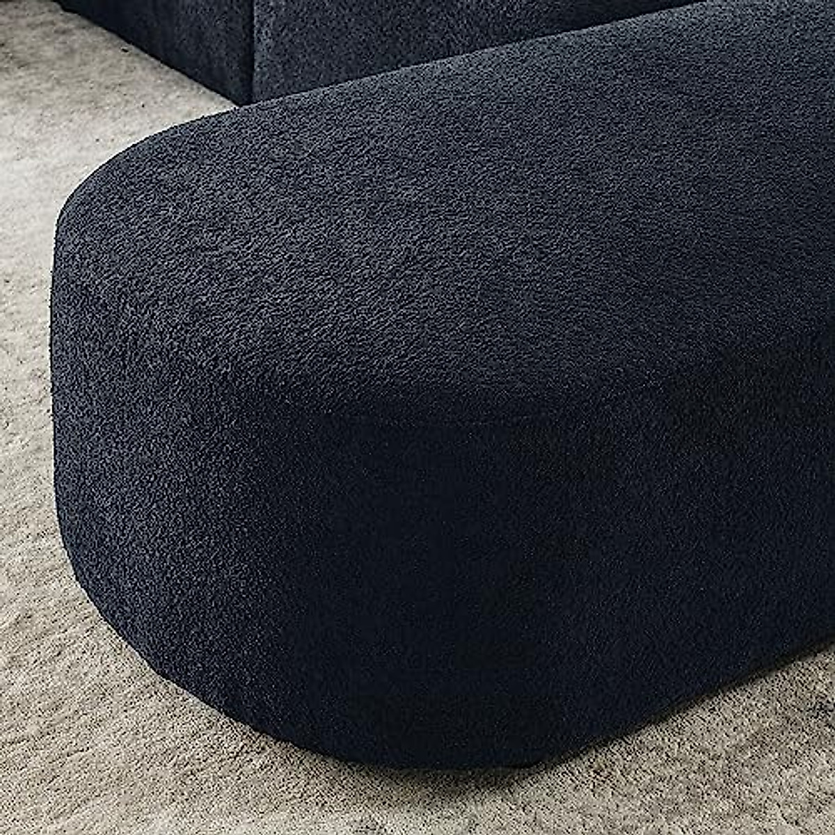 KIVENJAJA Modular Sectional Sofa, U-Shaped Couch with Double Chaise & Pillows, Modern Minimalist Boucle Fabric Large Comfy Cloud Sofas, Living Room Furniture Sets, 117 inch, Black
