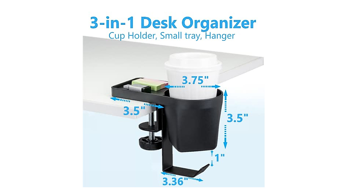 MAX SMART Clamp on Pen Holder for Desk - Space-Saving Organizer