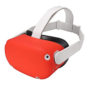 Silicone Covers Sets 3 pcs for Oculus Quest 2 - Face Pad Mask & Lens Cover Caps & Soft VR Shell Case Protected,Sweatproof Lightproof Anti-Leakag Designed by X-Super Home (Red)