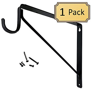 Welded Heavy Duty Closet Rod & Shelf Support Bracket | Black | 1 Pack