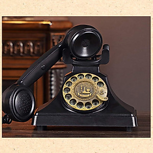 EC VISION Rotary Phones for Landline, Retro Landline Telephone Old Fashion Home Phones with Mechanical Ringer and Speaker Function(Black)