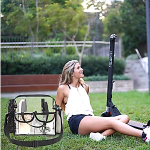 MOFASVIGI Clear Bag Stadium Approved Transparent Waterproof Clear Tote Bags for Work, Sports Games, Concerts,Travel-12 x12 x6