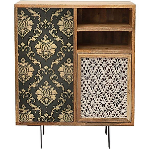 LIFAVOVY Upgrade Thickening Contact Paper Black Gold Damask Wall Paper 17.7 Inch x 32.8 FT Self Adhesive Peel and Stick Wallpaper for Kitchen Countertop Cabinet Furniture Bedroom Decor