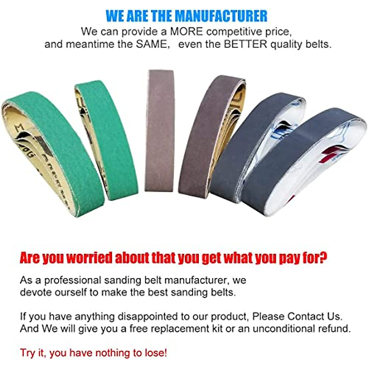 24 Pcs 3/4" x 12" Replacement Knife Sharpener Sanding Belt Kit for Work Sharp Ken Onion Edition (WSKTS-KO) Knife & Tool Sharpener , 80/120/240/400/1000/1200 Grits