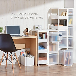 Tenma W-030W Kitchen Storage Fabier Skipita Wagon, Wide 4 Tiers, White, Width 10.6 x Depth 17.7 x Height 33.5 inches (27 x 45 x 85 cm)