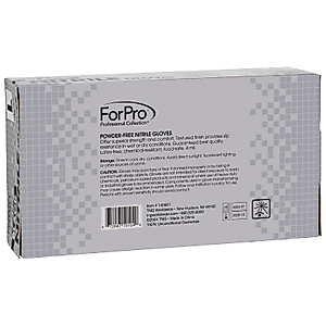 ForPro Disposable Nitrile Gloves, Chemical Resistant, Powder-Free, Latex-Free, Non-Sterile, Food Safe, 4 Mil, Black, Large, 100-Count