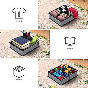 Utureal Set of 3 Foldable Storage Cubes, Fabric Storage Box Desk Organizers for Home and Office, Storage Bins for Cabinet Shelves Closet Drawer Organizing, Toys, Clothes Storage Container (Dark Grey)