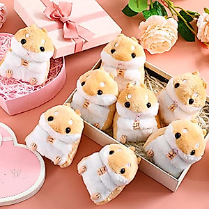 20 Pieces Small Hamster Plush Animals Cute Hamster Plush Stuffed Animal Small Stuffed Doll Keychain Key Holder Bag Pendant Party Favor for Kids Birthday Party Favors DIY Home Decor (Light Brown)
