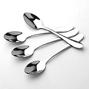 12pcs Stainless Steel Tea Dinner Server Spoon and Cake Fruit Forks Kitchen Accessory Wedding Party for Dessert, Salad, Appetizer, Cocktail(6 Forks + 6 Spoons)