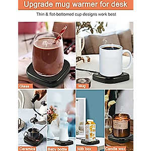 Coffee Mug Warmer - Mug Warmer for Desk with 2 Temperature Settings, Electric Coffee Cup Warmer, Auto Shut Off Coffee Warmer Black