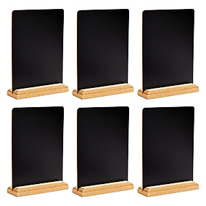 Mini Chalkboard Signs with Stand for Table Decorations, Food Signs, Message Boards, 6 x 8 in (6 Pack)