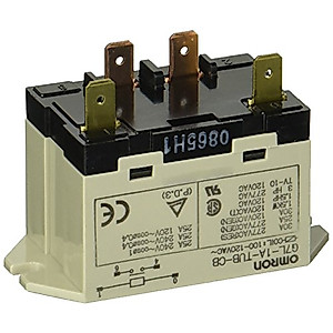 Omron G7L-1A-TUB-CB-AC100/120 General Purpose Relay, Class B Insulation, QuickConnect Terminal, Upper Bracket Mounting, Single Pole Single Throw Normally Open Contacts, 17 to 20.4 mA Rated Load Current, 100 to 120 VAC Rated Load Voltage