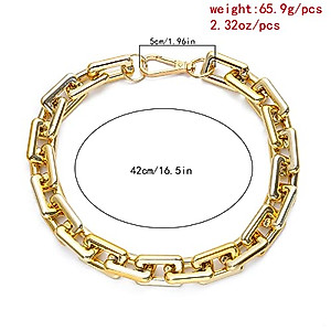 Exaggerated Acrylic CCB Big Choker Necklace for Women Steampunk Men Rock Chunky Thick Chain on the Neck Goth Jewelry (Mix Color1)