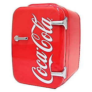 CURTIS MIS153DRP Dr. Pepper Retro Mini Portable Compact Personal Fridge Cooler, 4 Liter Capacity, 6 Cans & Cooluli Retro Coca-Cola Mini Fridge for Bedroom - 4L/6 Can 12V Portable