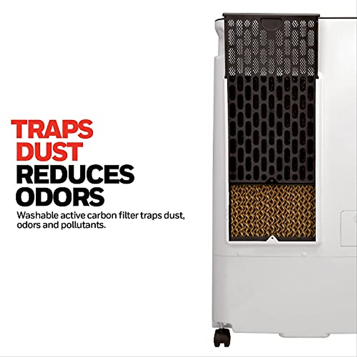 Honeywell Quiet, Low Energy, Compact Portable Evaporative Cooler with Fan & Humidifier, Carbon Dust Filter & Remote Control, White