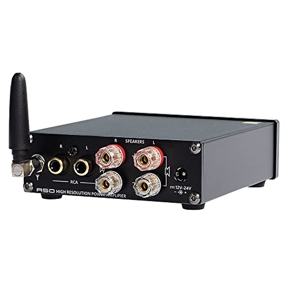 S.M.S.L A50 Stereo Audio Amplifier, 100W x 2 Mini Hi-Fi 2 Channel Class D AMP Receiver, TPA3116*2 Bluetooth 5.0 Bass and Treble 2.0 CH for Home Speakers with Remote Control
