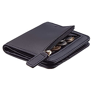 Gostwo Womens Rfid Blocking Small Compact Bifold Leather Pocket Wallet Ladies Mini Purse with ID Window(Black)