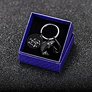 Fishing in Heaven Cremation Urn Keychain Fish Memory Key Tag -Fish Urn Memorial Keychain-Ashes Keychain Cremation Jewelry (Customize your fish)