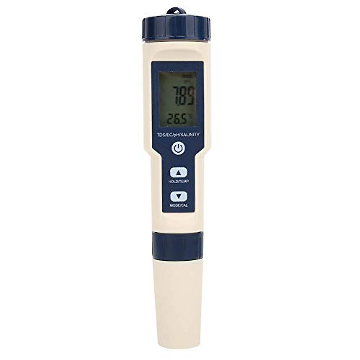 Pusokei Water Quality Digital Tester, 5 in 1 PH/Salinity/Temp/TDS/EC Testing Meter, Ideal Multifunctional Tester Detector for Drinking Water, Aquaculture,Aquarium