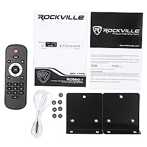 Rockville Commercial Restaurant Amp+(8) 6" Black Ceiling Speakers+Wall Control