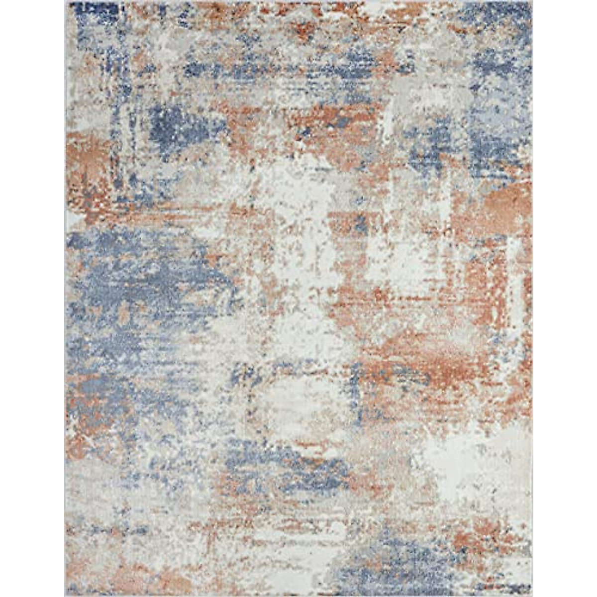 FairOnly Area Rug 8x10 Living Room Rugs Modern Abstract Large Soft Neutral Bohemian Farmhouse Rug Indoor Floor Carpet for Bedroom Under Dining Table Home Office Decor,8x10 Orange/Blue