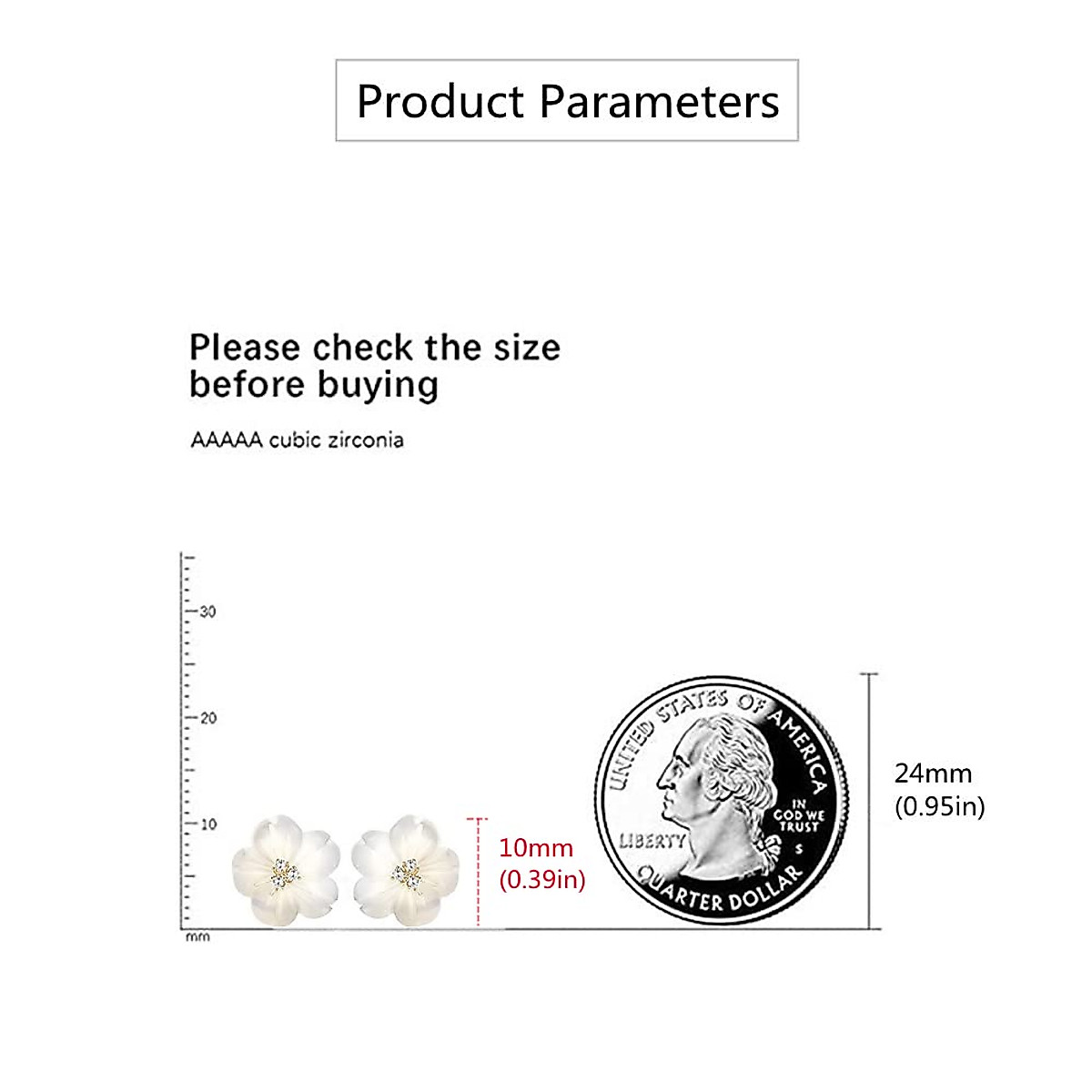 CZ Shell Pearl Flower Stud Earrings for Women Girls S925 Sterling Silver Hypoallergenic Crystal Cute Small Floral Statement Cartilage Tragus Post Pin Fashion Birthday Christmas Jewelry