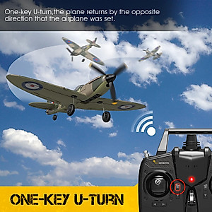 RC Plane Spitfire Fighter 2.4Ghz 4CH Remote Control Aircraft Ready to Fly for Adults Kids Airplane Radio Controlled Plane with Xpilot Stabilization System 761-12