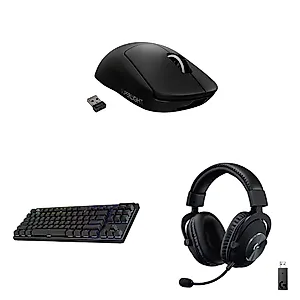 Logitech G Pro X Superlight Wireless Gaming Mouse + G Pro X TKL Lightspeed Wireless Gaming Keyboard (Linear) + G Pro X Lightspeed Wireless Gaming Headset Bundle - Black