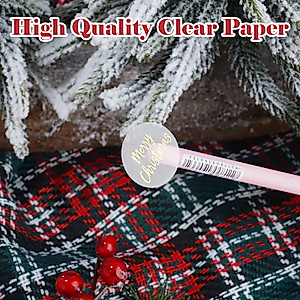 NUOMI 1000 PCS Merry Christmas Stickers Round Adhesive Seal Labels Gold Foil Stamping on Clear for Xmas Decor Envelope Cards Gift Packaging, 1 Inch